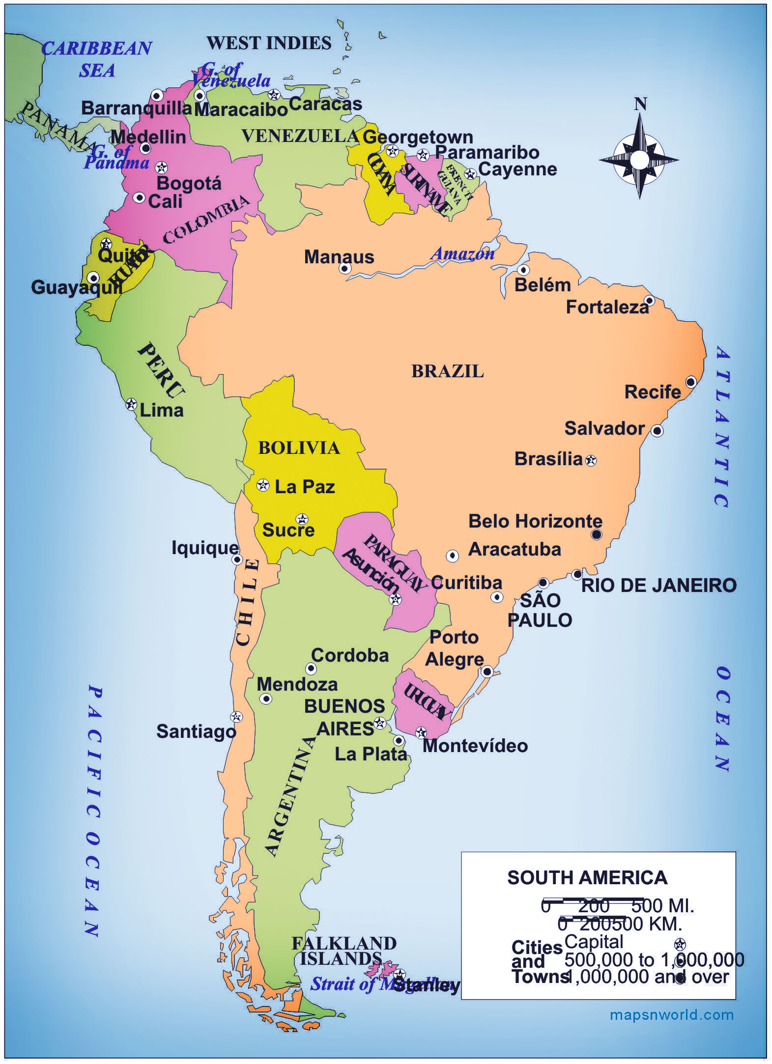 Amerique Du Sud Carte Amerique Du Sud Carte