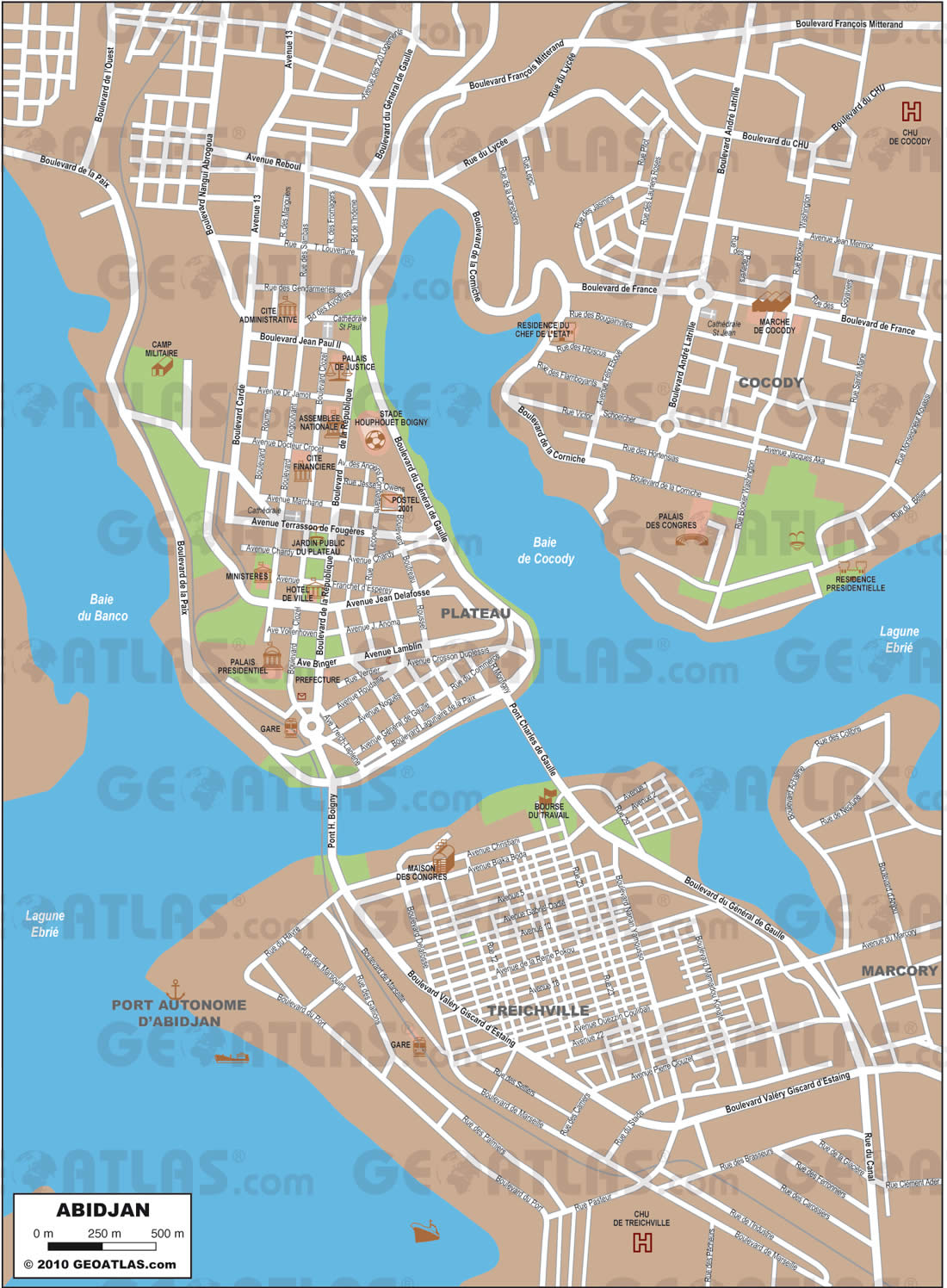 Abidjan Carte et Image Satellite