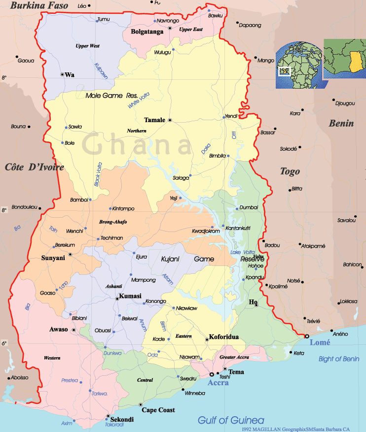 Accra Carte et Image Satellite