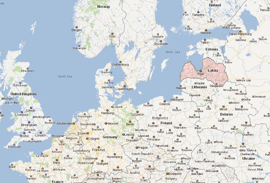 Lettonie Carte et Image Satellite