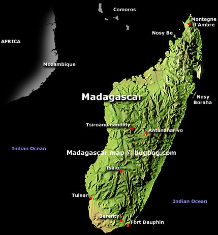 Madagascar Carte et Image Satellite