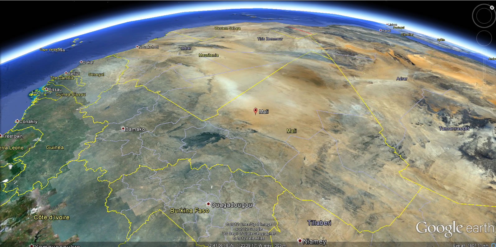 Mali Carte et Image Satellite