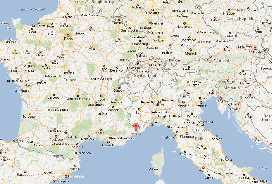 Monaco Carte et Image Satellite