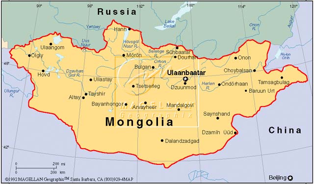 Mongolie Carte et Image Satellite