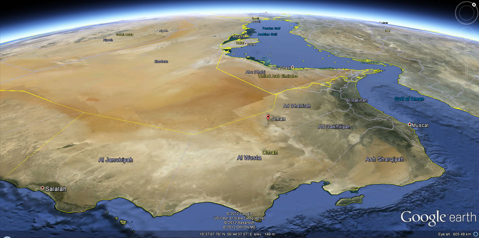 Oman Carte et Image Satellite