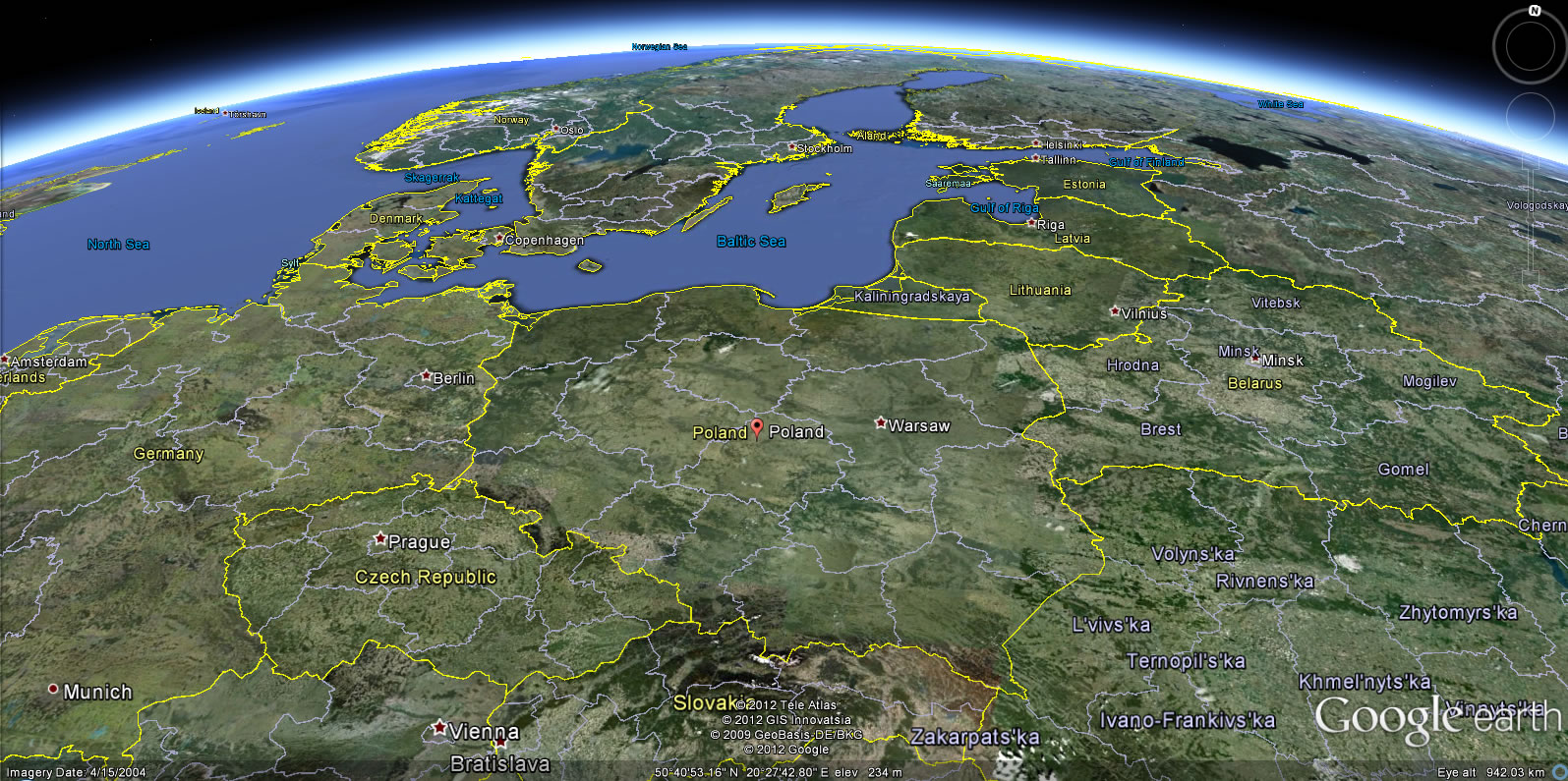 Pologne Carte et Image Satellite