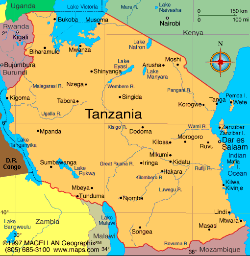 Zanzibar Carte et Image Satellite