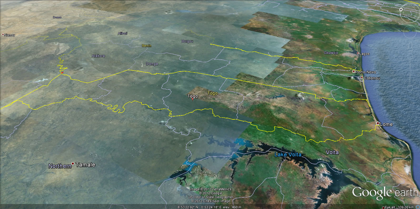 Togo Carte et Image Satellite