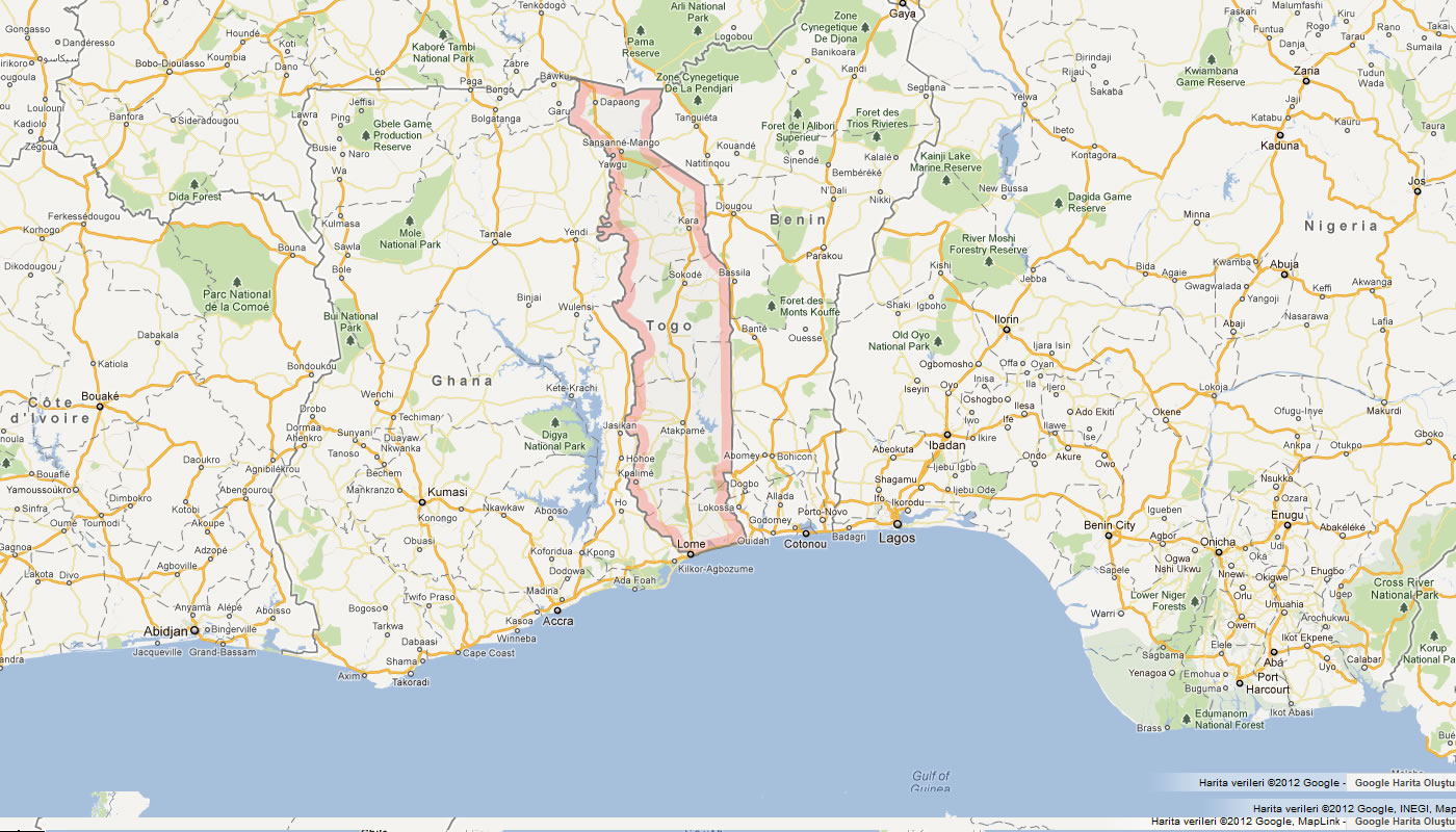 Togo Carte et Image Satellite