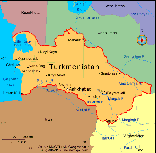 Turkmenistan Carte