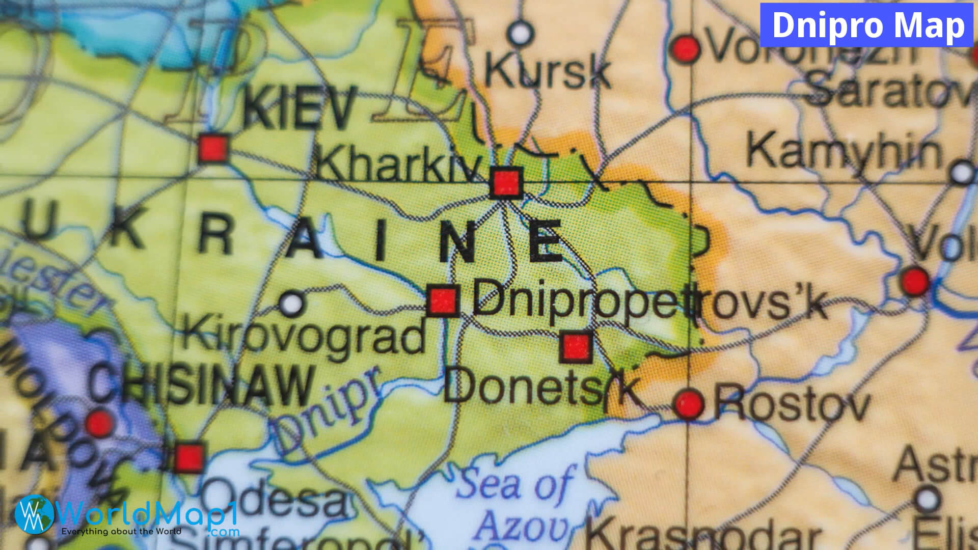 Dnipropetrovsk Carte et Image Satellite