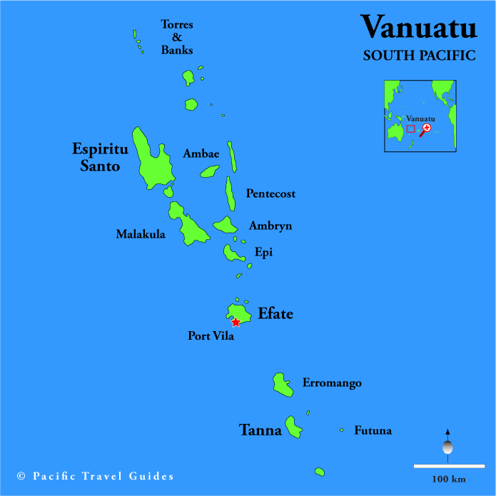 Vanuatu Carte et Image Satellite
